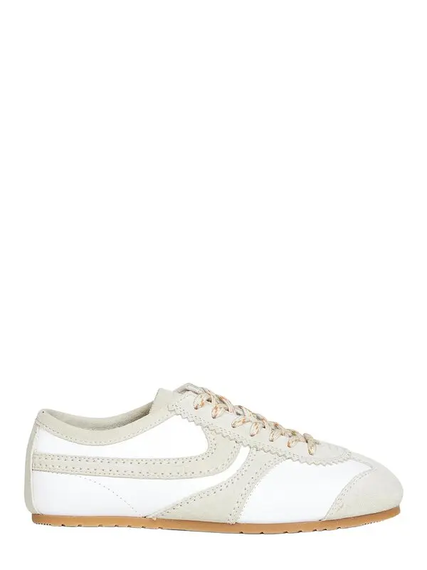 Dries Van Noten White Nappa Leather Sneakers With Two-tone Laces - Multicolor