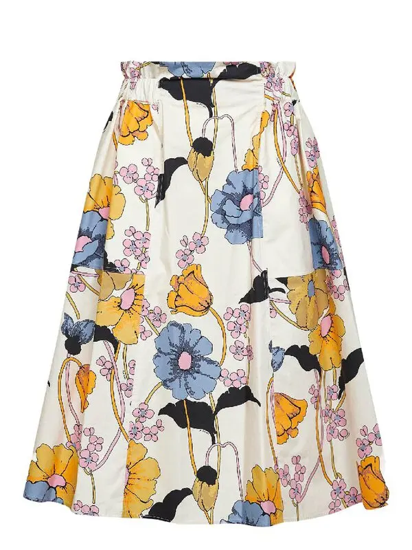 Marni Melodia-printed Poplin Midi Skirt - Multicolor