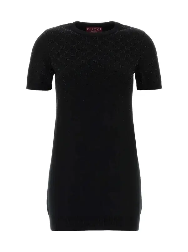 Gucci Short Sleeve Crew-neck Dress - Multicolor