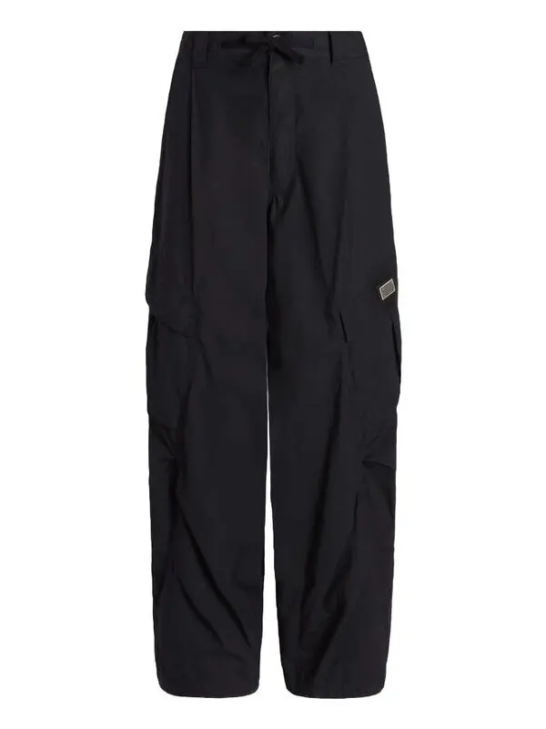 Dolce & Gabbana Cotton Blend Cargo Trousers - Black