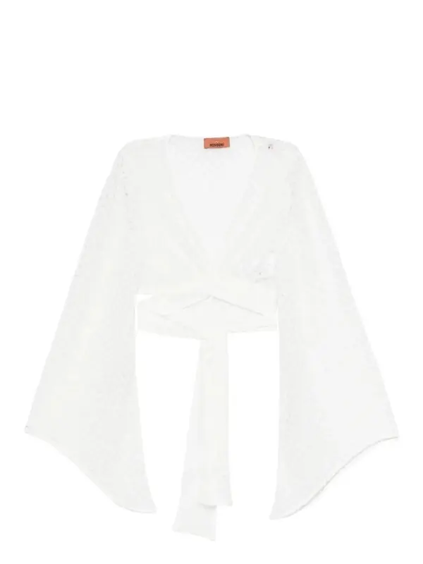 Missoni White Viscose Wrap Top - Multicolor