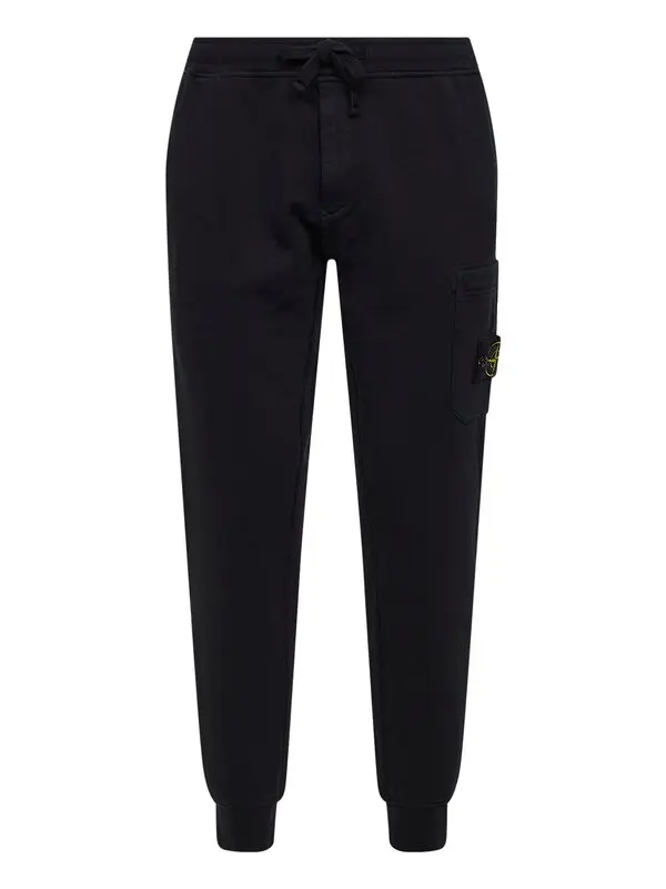 Stone Island Black Organic Cotton Jogger Trousers - Multicolor