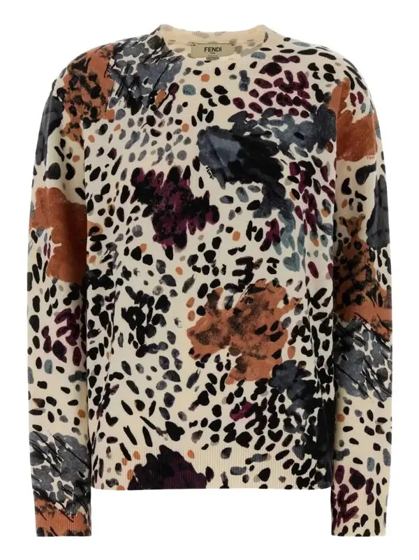 Fendi Falena" Printed Wool Sweater - Multicolor