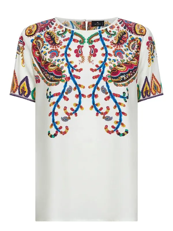 Etro Silk Paisley Print T-shirt - Multicolor