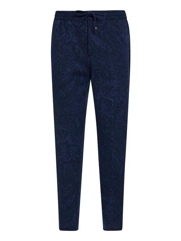Etro Paisley-pattern Seersucker Jersey Jogger Trousers - Multicolor