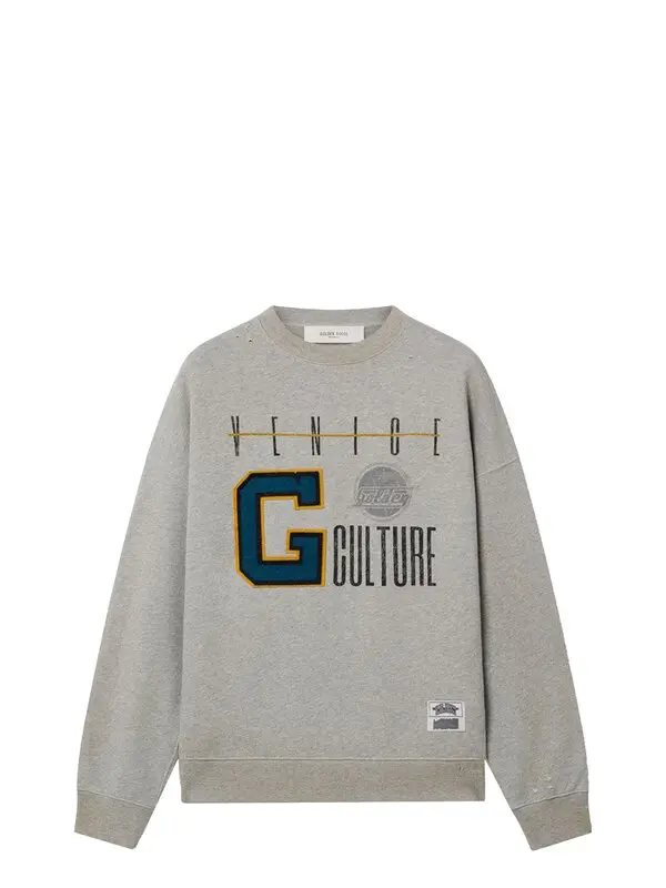GOLDEN GOOSE Crewneck Sweatshirt With Front Print - Multicolor