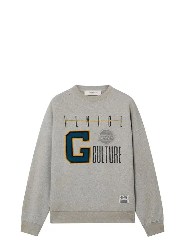 GOLDEN GOOSE Crewneck Sweatshirt With Front Print - Multicolor