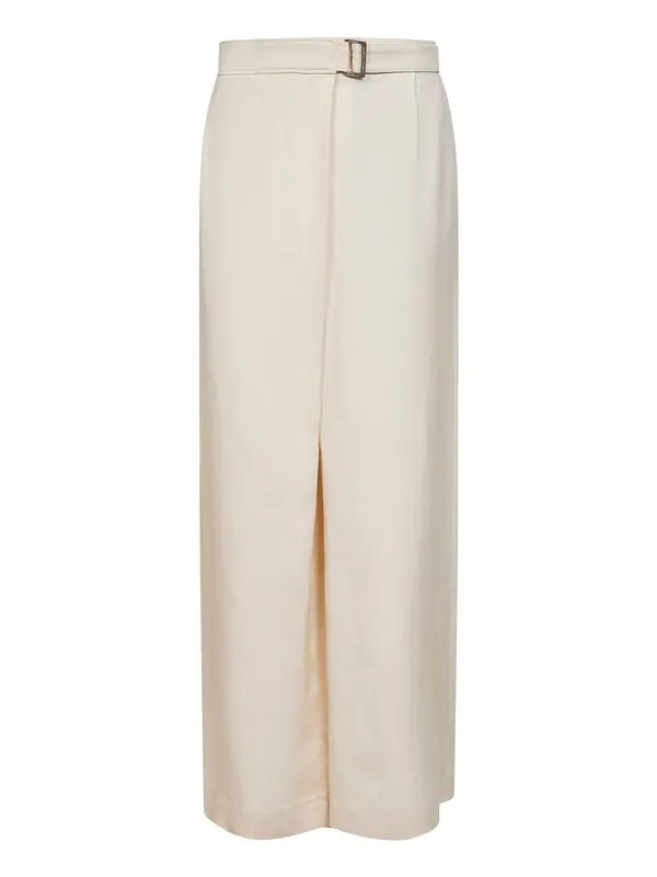 Brunello Cucinelli Ivory Fluid Twill Sartorial Wrap Trousers - Multicolor