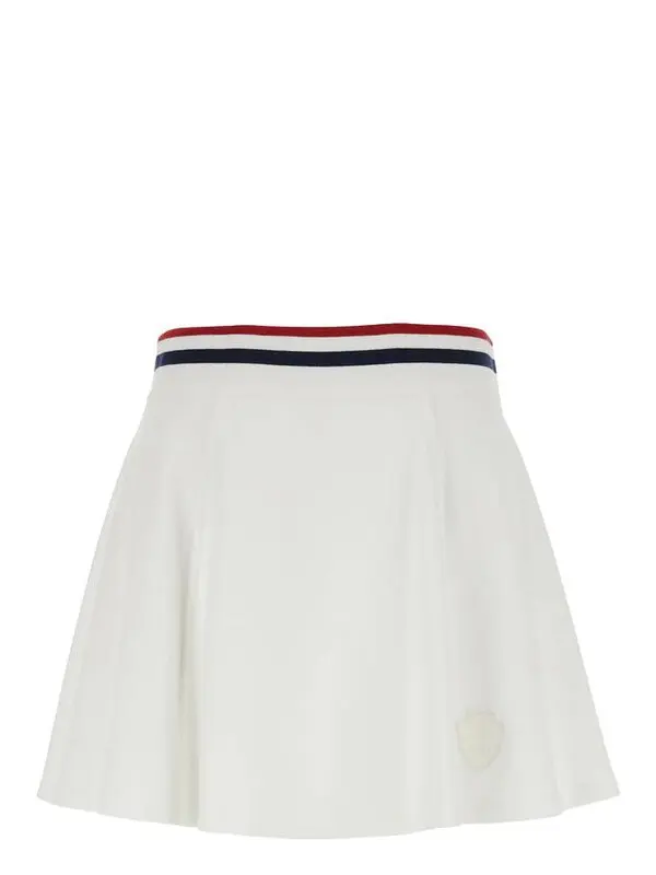 Brunello Cucinelli A-line Skirt With Striped Waistband - White