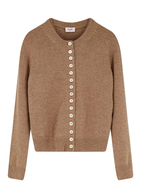 Celine Cashmere Cardigan - Brown