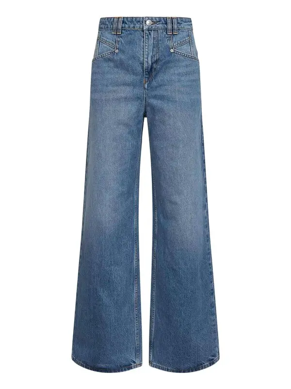 Isabel Marant Étoile Light Blue Cotton Denim Wide Leg Jeans - Multicolor