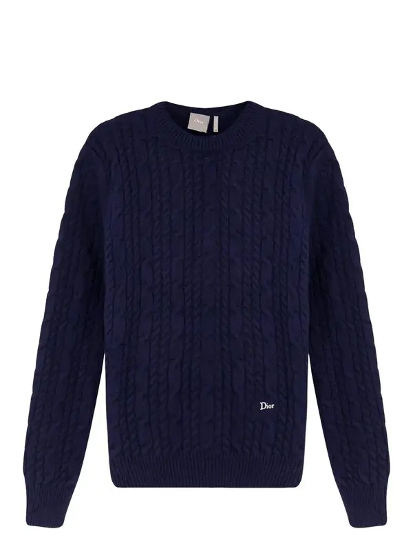 Dior Cable-knit Cashmere Crew Neck Sweater - Multicolor