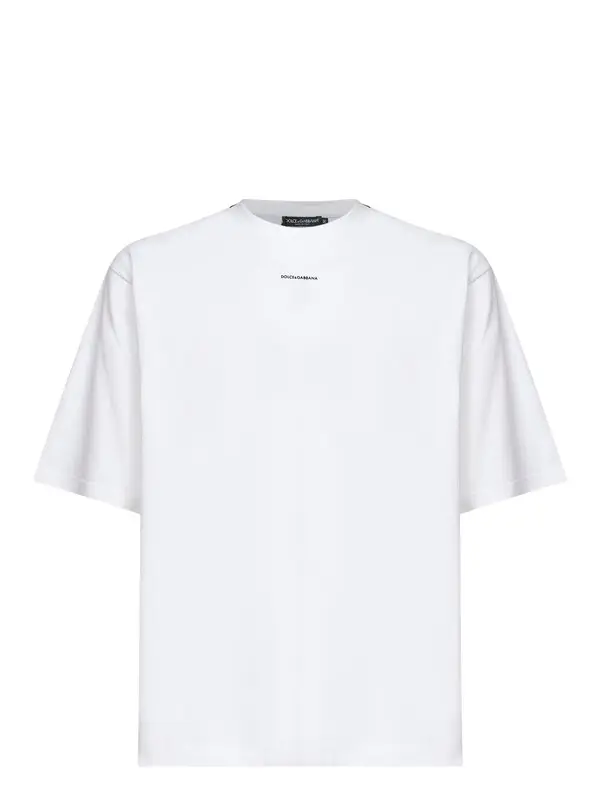 Dolce & Gabbana White Cotton Printed Oversized T-shirt - Multicolor