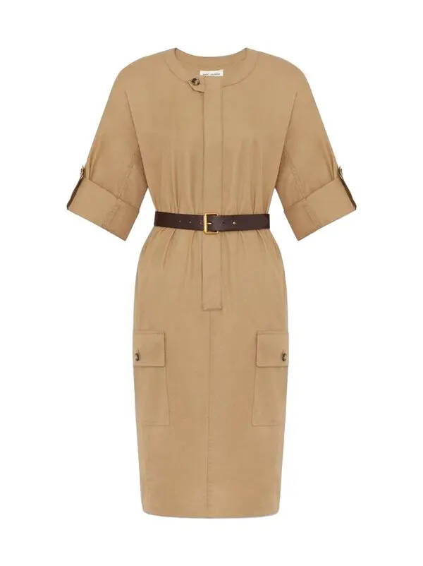 Saint Laurent Belted Mini Dress - Multicolor