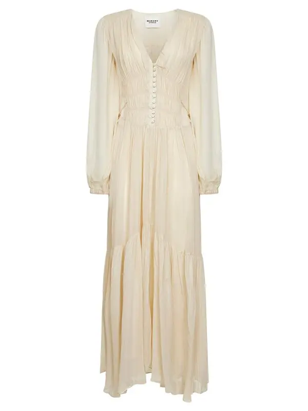 Isabel Marant Étoile Ecru Muslin Briane Maxi Dress - Multicolor
