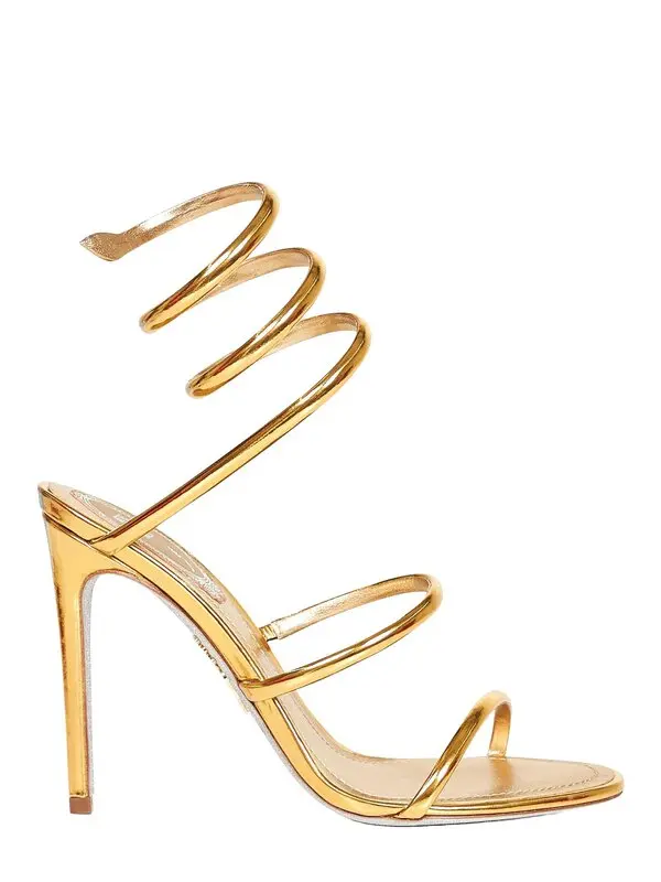 Rene Caovilla Metallic Gold Cleo 105 Sandals - Multicolor