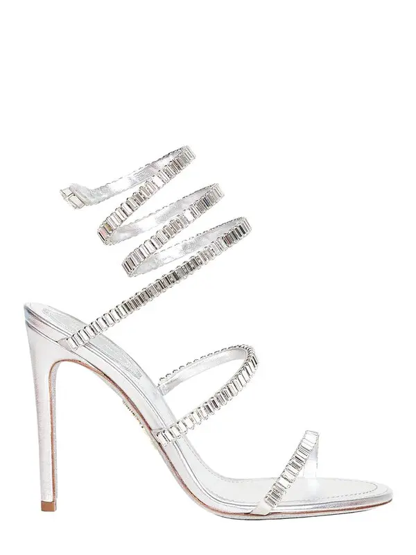 Rene Caovilla Silver Cleo Spark Jeweled Stiletto Sandals - Multicolor