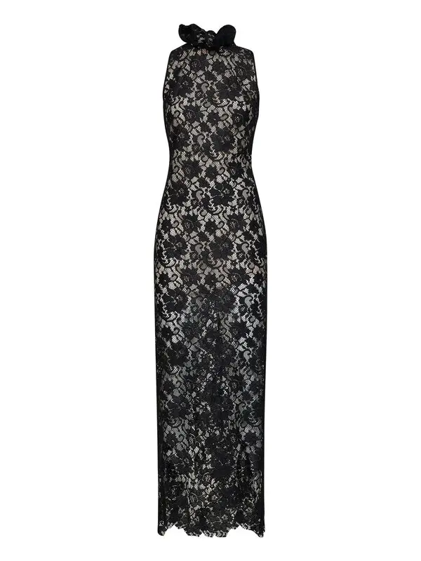 Giuseppe Di Morabito Black Lace Asymmetrical Long Dress - Multicolor
