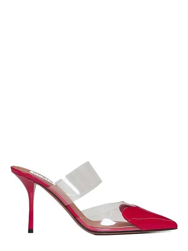 Alaïa Le Coeur Mules In Raspberry Pvc And Patent Leather - Multicolor