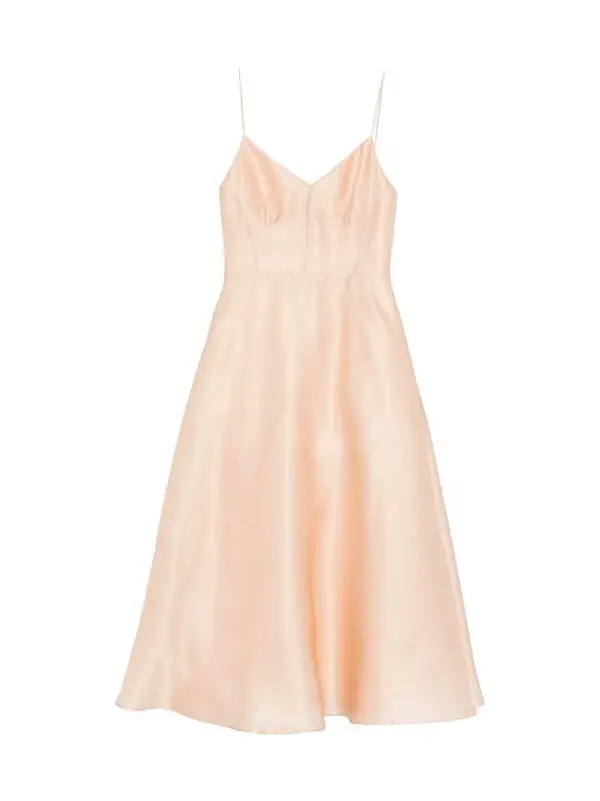 Alberta Ferretti Silk A-line Dress - Cream