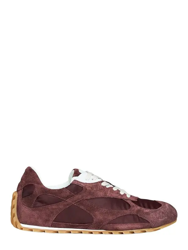 Bottega Veneta Deep Mahogany Suede And Nylon Orbit Flash Sneakers - Multicolor