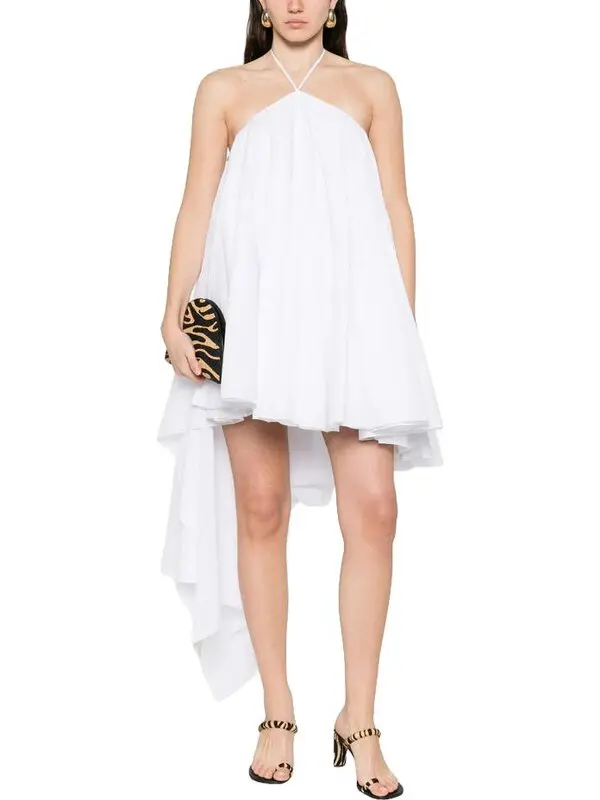 Jacquemus Layered Asymmetric Hem Halterneck Dress - White