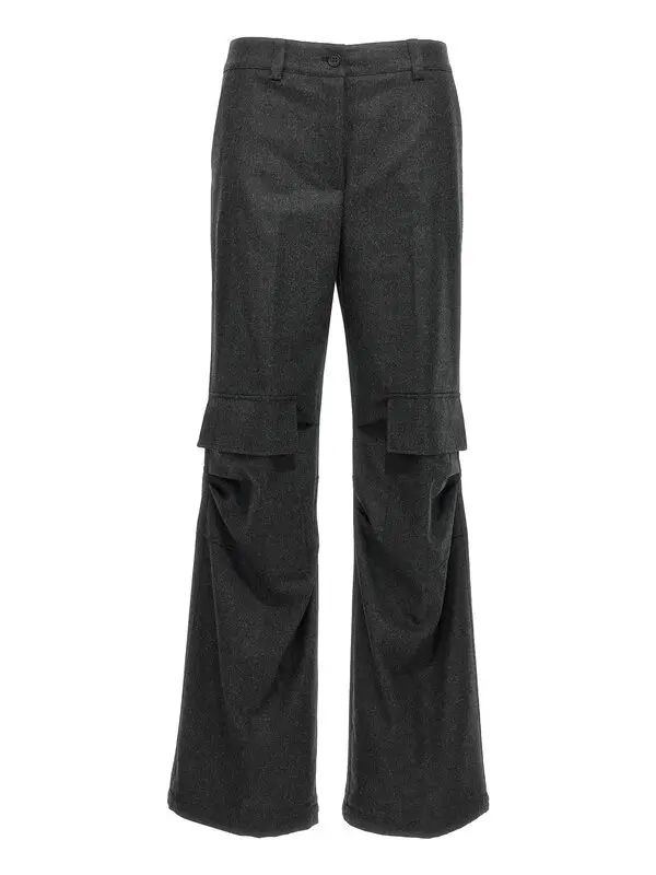P.a.r.o.s.h Wool Blend Cargo Pants - Gray