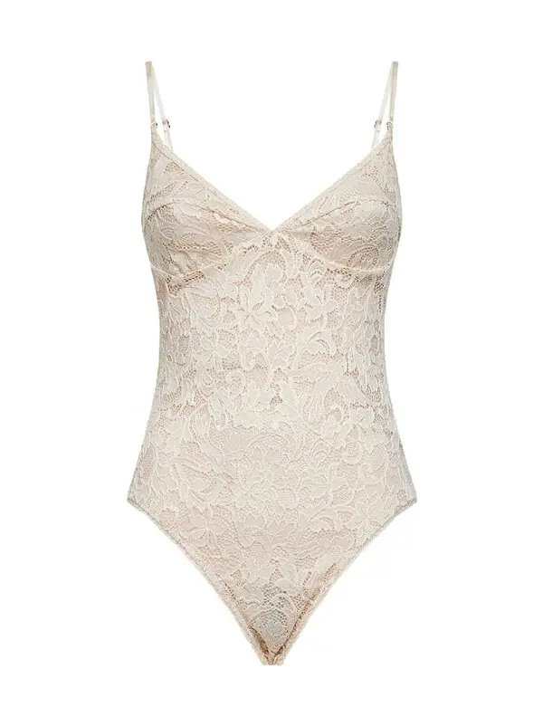 Zimmermann Cream Lace Sleeveless Bodysuit - Multicolor