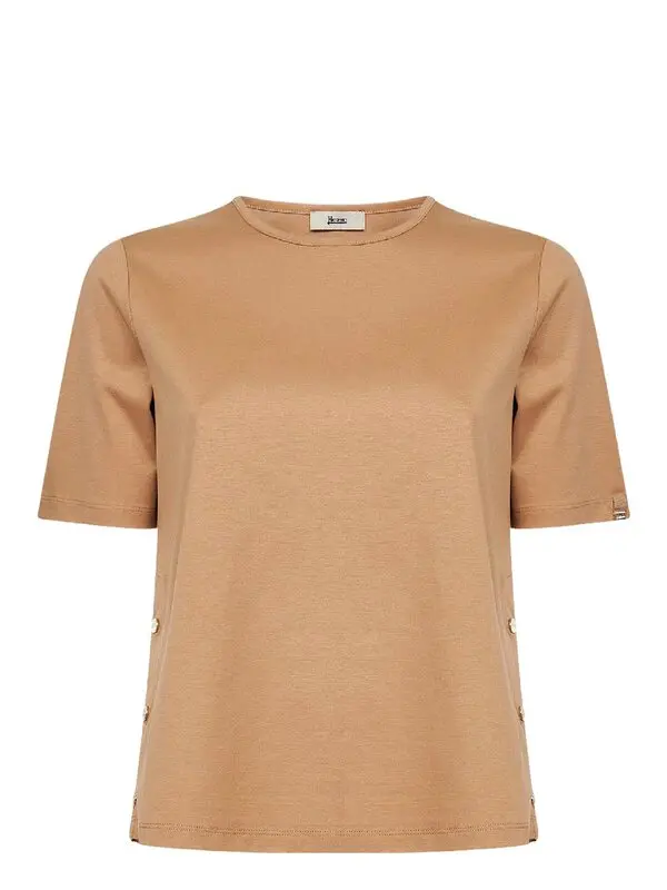 Herno Cotton Jersey T-shirt With Side Slit Detail - Multicolor