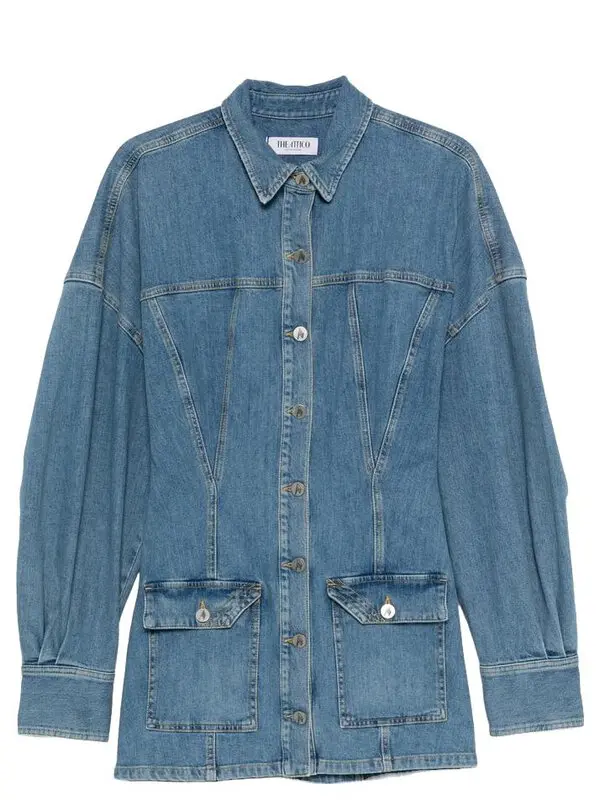Attico Cotton Spandex Denim Dress - Blue