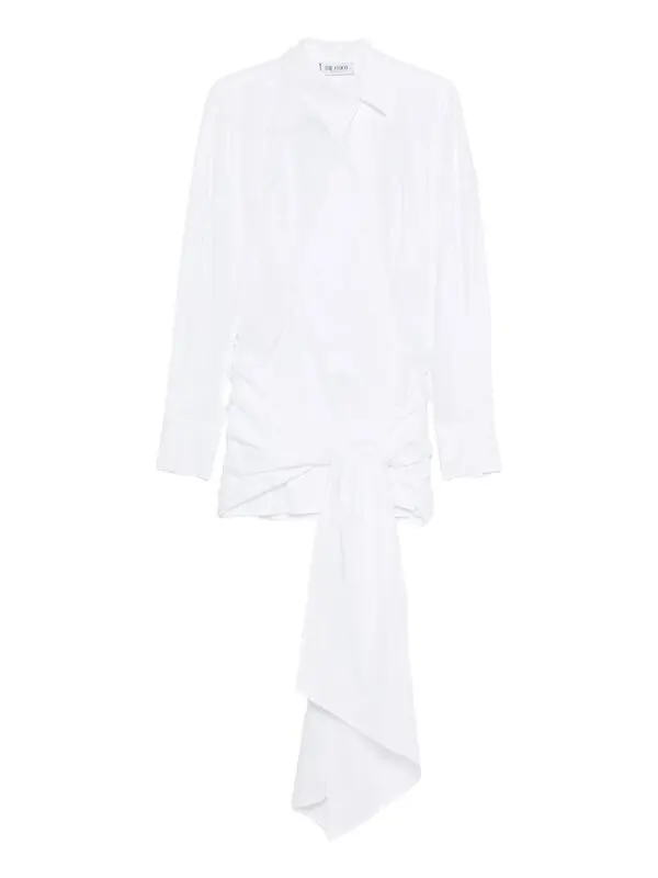 Attico Cotton Blend Button-up Day Dress - White