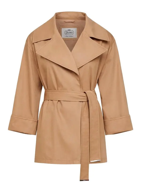 Herno Cotton Gabardine Belted Raincoat - Multicolor