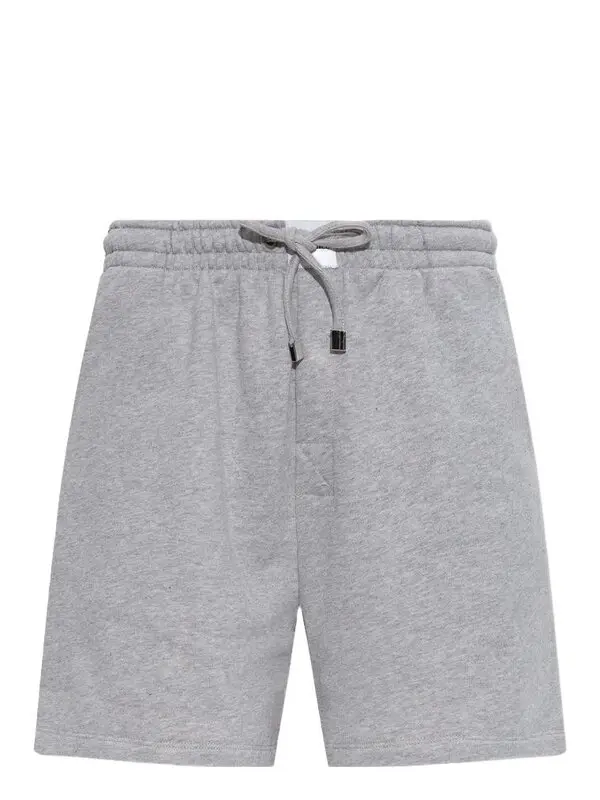 Attico Grey Knee-length Cotton Shorts With Drawstring - Gray