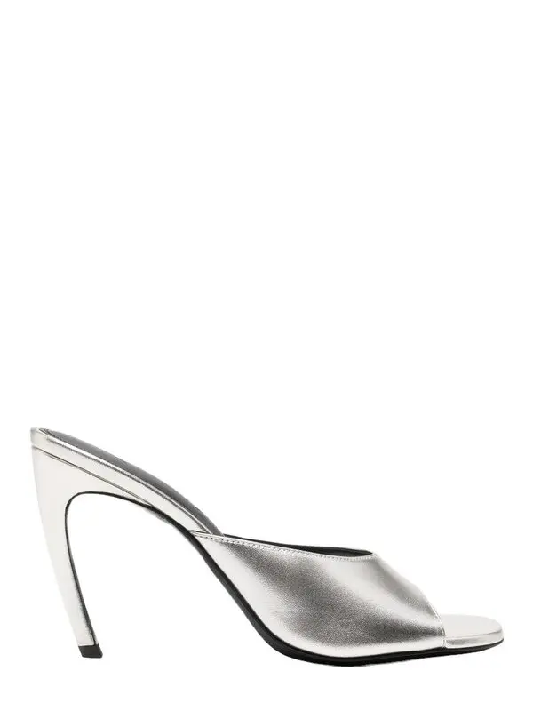 Attico Tone High Heel Open Toe Slip-on Sandals - Silver