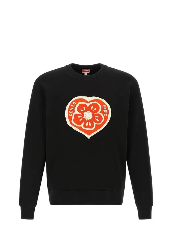 Kenzo Crewneck Sweatshirt With Logo Lettering - Black