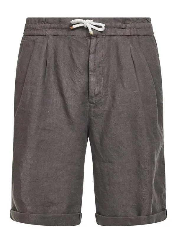 Brunello Cucinelli Linen Gabardine Bermuda Shorts - Multicolor