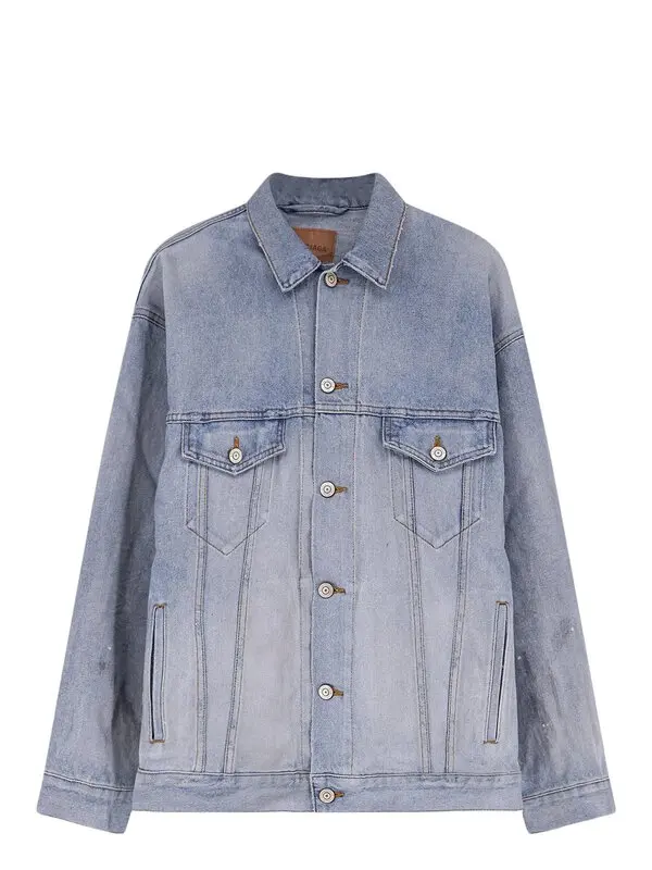 Balenciaga Washed Out Denim Jacket - Multicolor