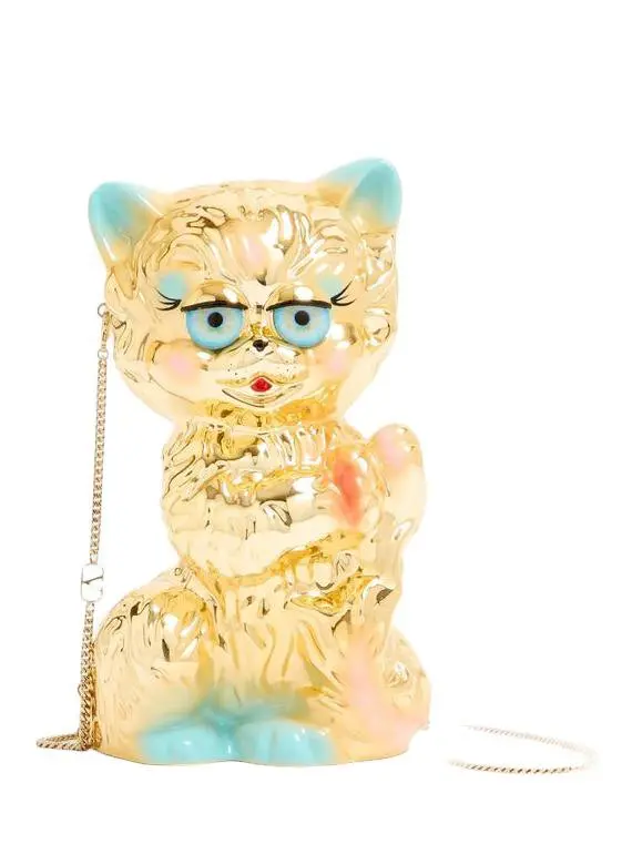 Valentino Garavani Sculpted Clutch Bag With Animal Ear Detail - Gold