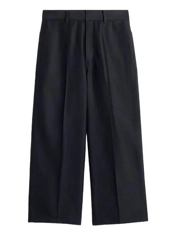 LEMAIRE Wide-leg Cotton Trousers - Black
