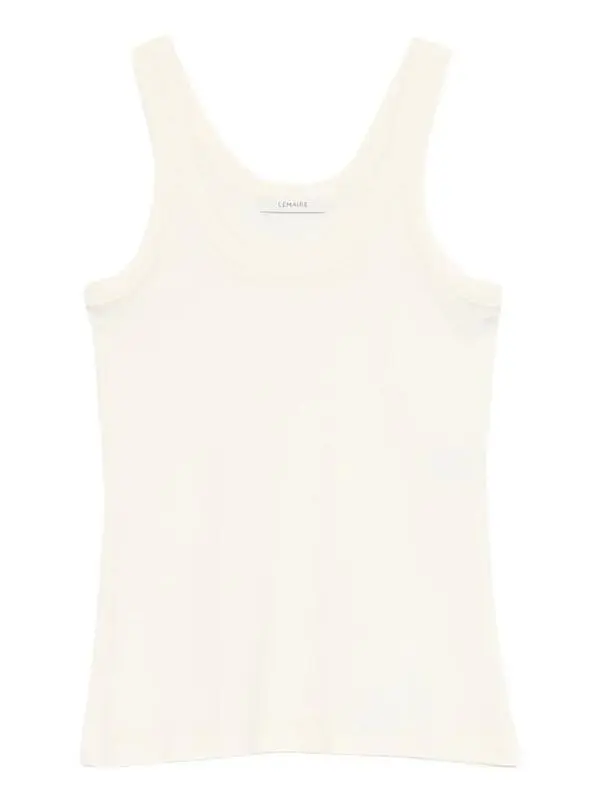 LEMAIRE Ribbed Cotton Tank Top - Cream