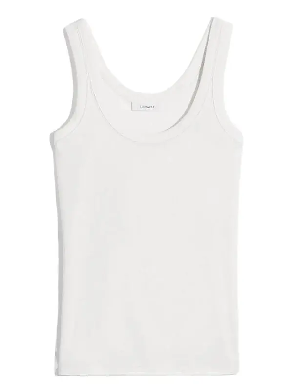 LEMAIRE Ribbed Cotton Tank Top - Cream