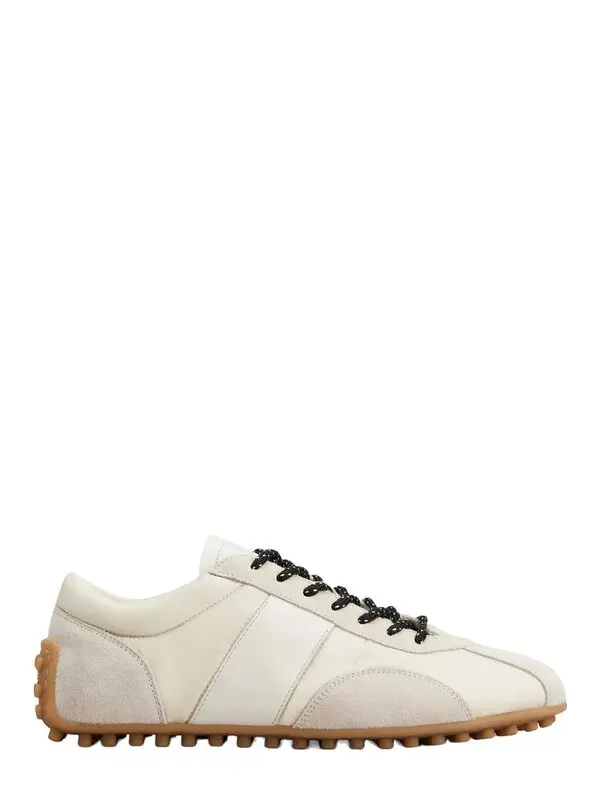 TOD'S Lace-up Paneled Sneakers - White