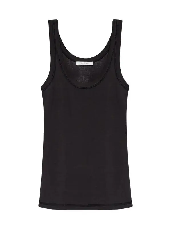 LEMAIRE Cotton Ribbed Tank Top - Black