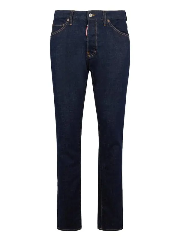 Dsquared2 Dark Wash Cotton Straight-leg Trousers - Blue