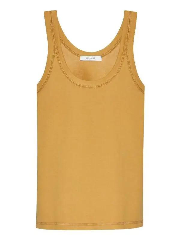 LEMAIRE Scoop Neck Sleeveless Cotton Tank Top - Yellow