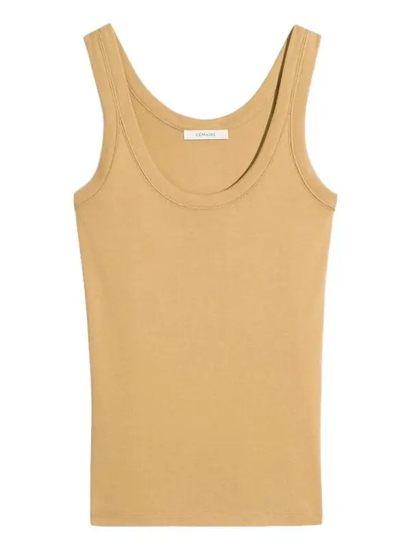 LEMAIRE Scoop Neck Sleeveless Cotton Tank Top - Yellow