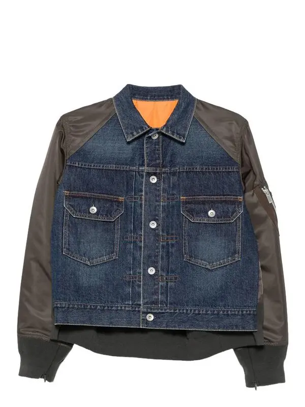 Sacai Khaki Knitwear Cardigan - Blue