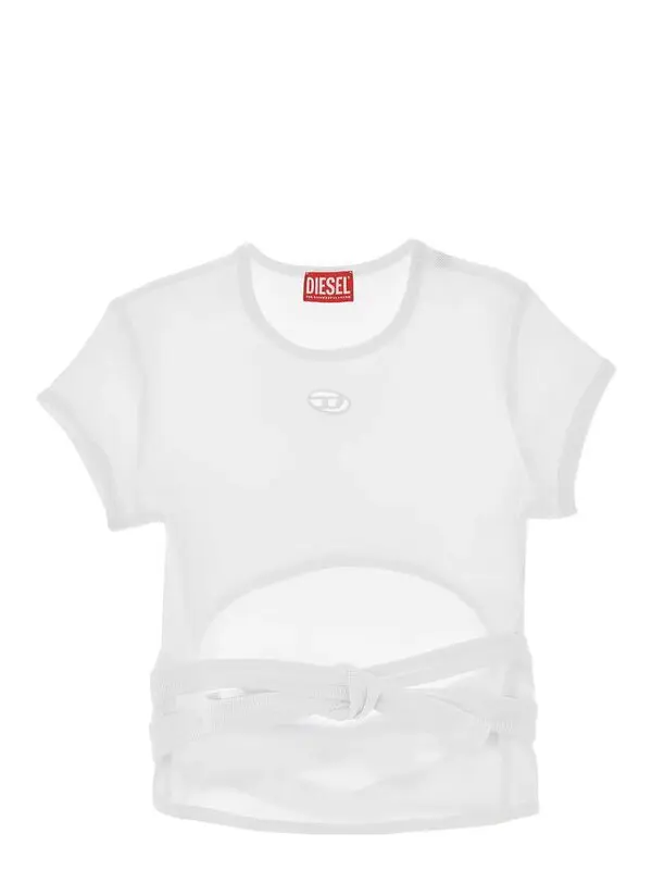 DIESEL® Tie-detail Organic Cotton Blend Top - White