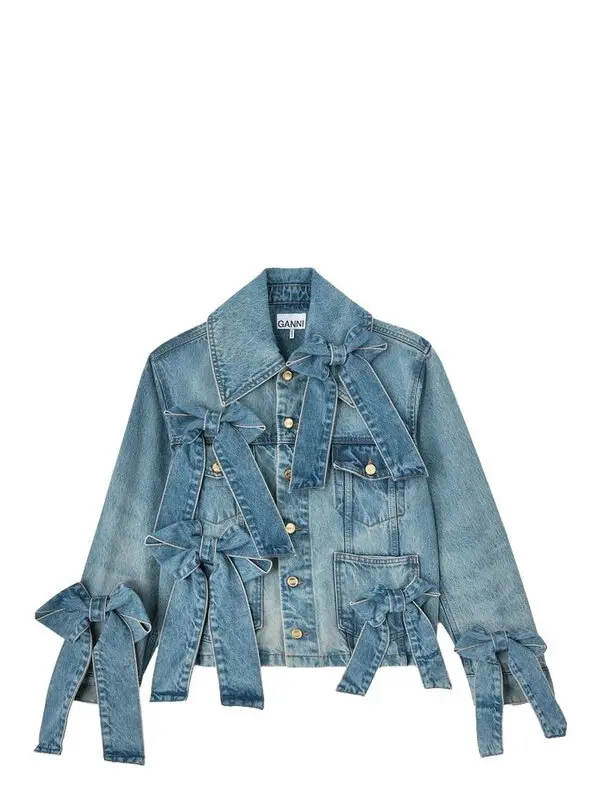 GANNI Embellished Denim Jacket - Blue