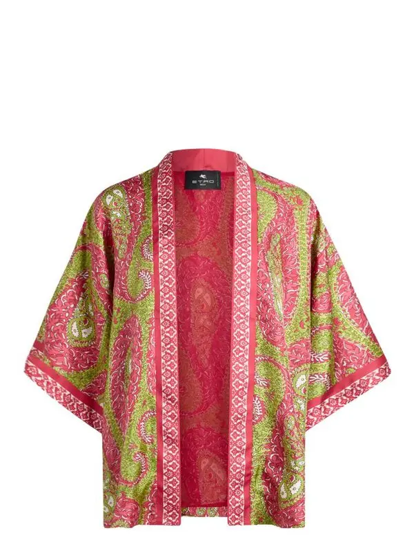 Etro Paisley Motif Silk Jacket - Pink